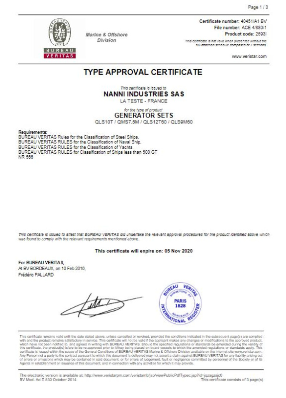 TYPE APPROVAL CERTIFICATE QLS10T